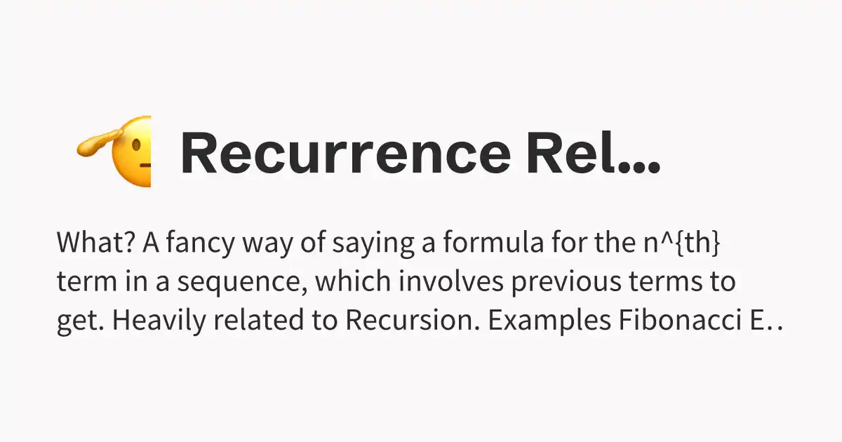 Recurrence Relation